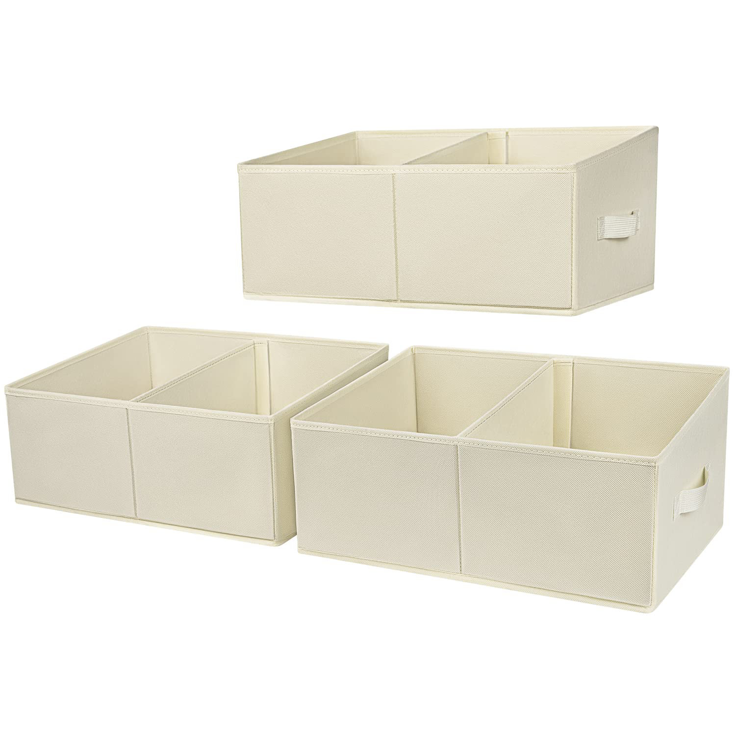Latitude Run® Beige Foldable Storage Bins - High Capacity Trapezoidal ...