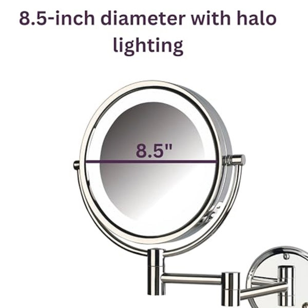 Latitude Run® Ayen 8.5" Lighted Wall Mount Magnified Makeup Mirror ...
