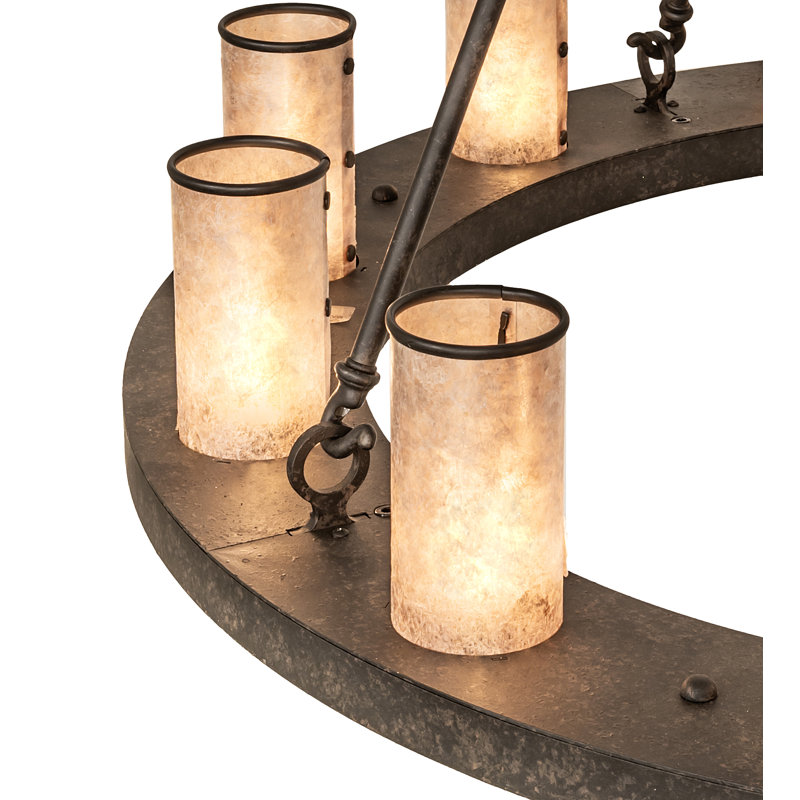 Gracie Oaks Tennill 12 - Light Wagon Wheel Chandelier | Wayfair
