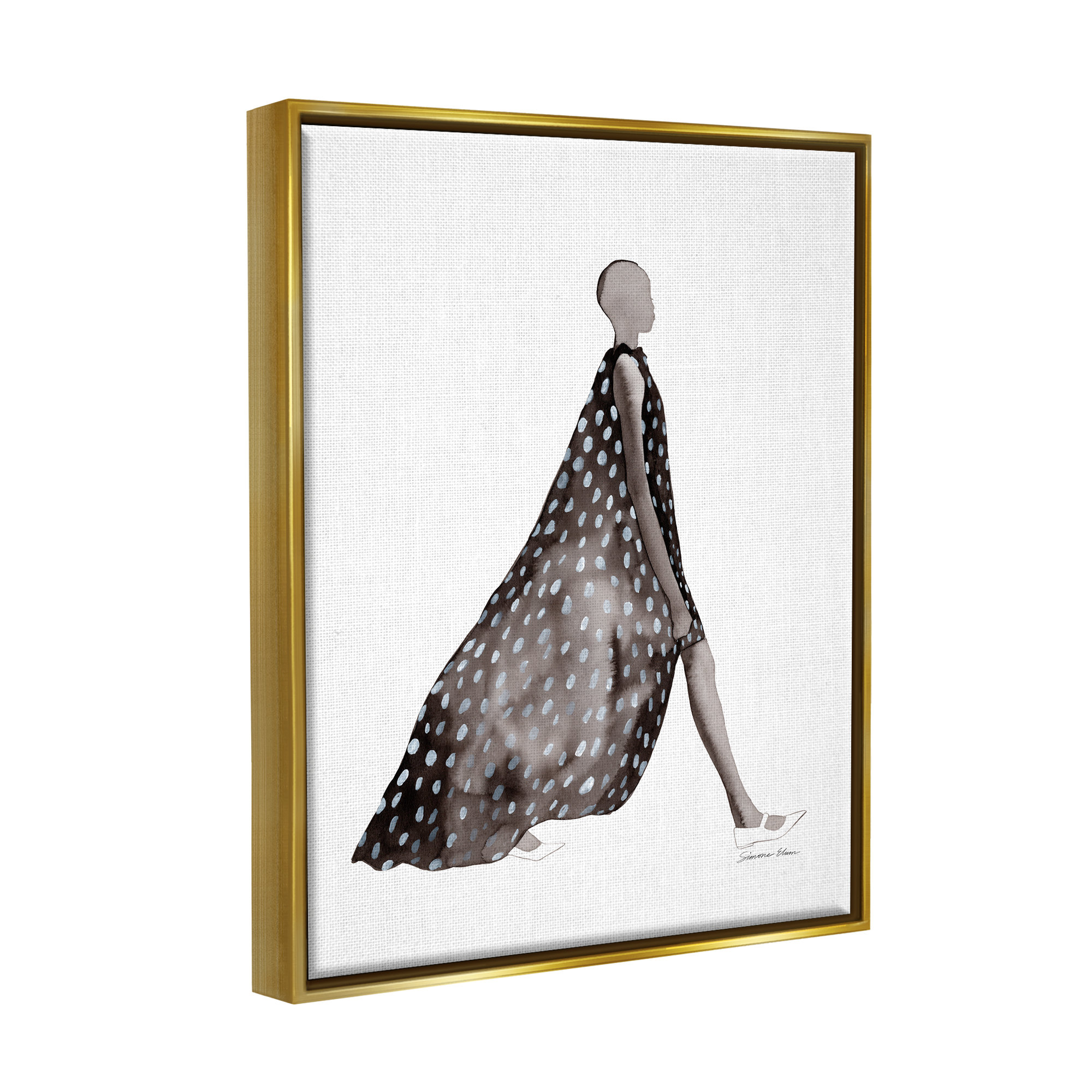 Everly Quinn Fashion Silhouette Girl Framed Floater Canvas Wall Art ...