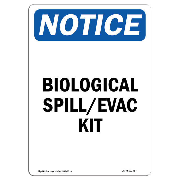 SignMission Biological Spill Evac Kit Sign - Wayfair Canada