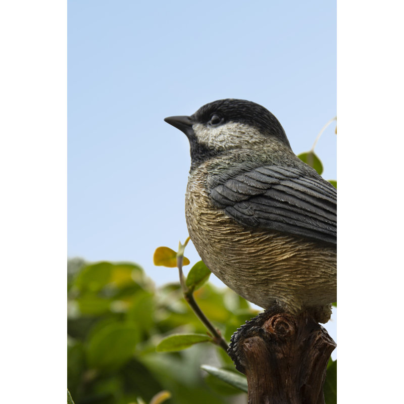 Hi-Line Gift Ltd. Chickadee Peeking On Stump Garden Statue & Reviews ...
