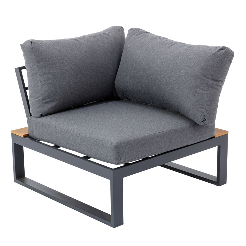 Orren Ellis Adeliah Metal 5 - Person Seating Group with Olefin Cushions ...