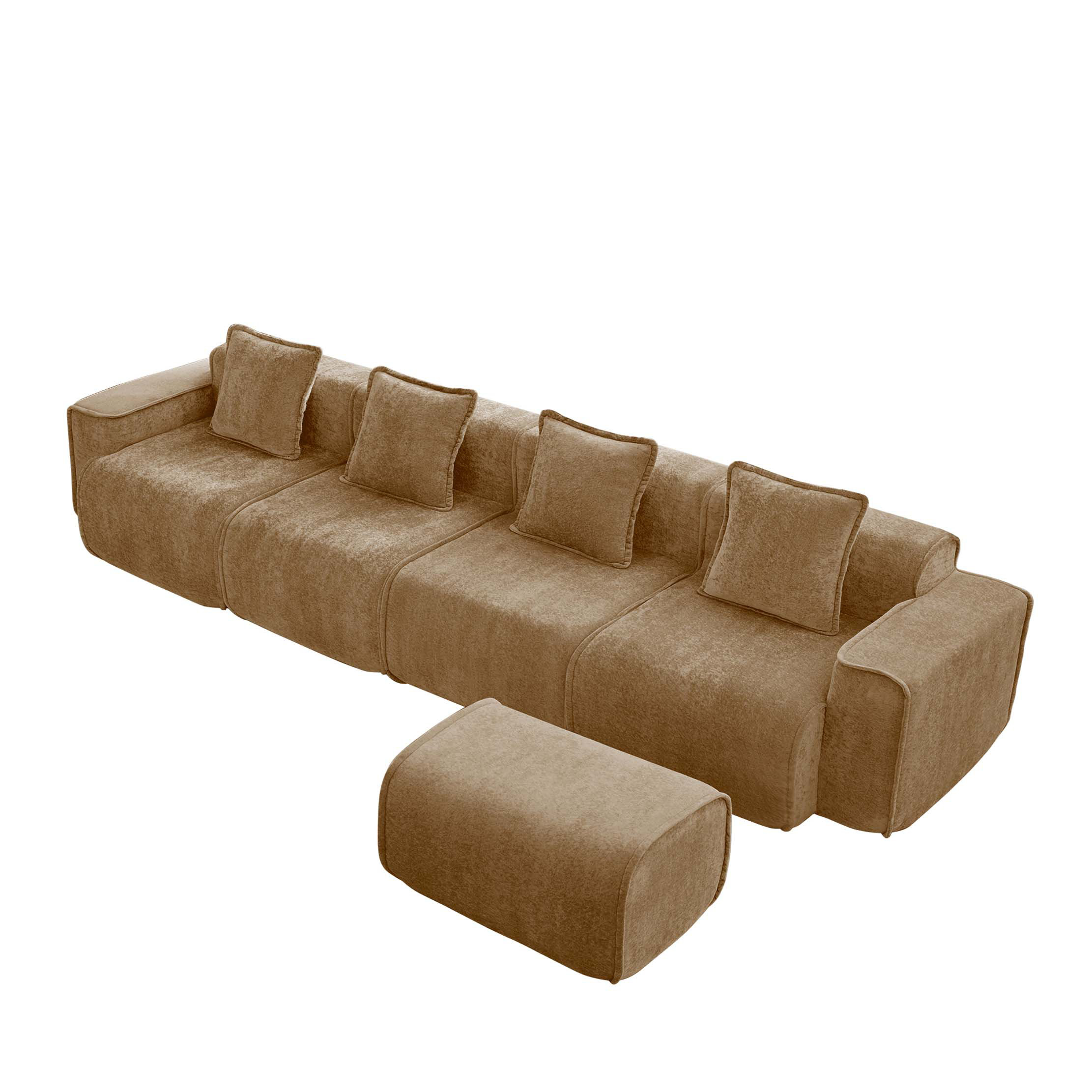 Latitude Run® Streamlined Design Modular 4 Seat L Shape Sectional ...