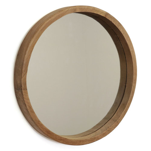 Millwood Pines Tillia Round Wood Wall Mirror & Reviews | Wayfair