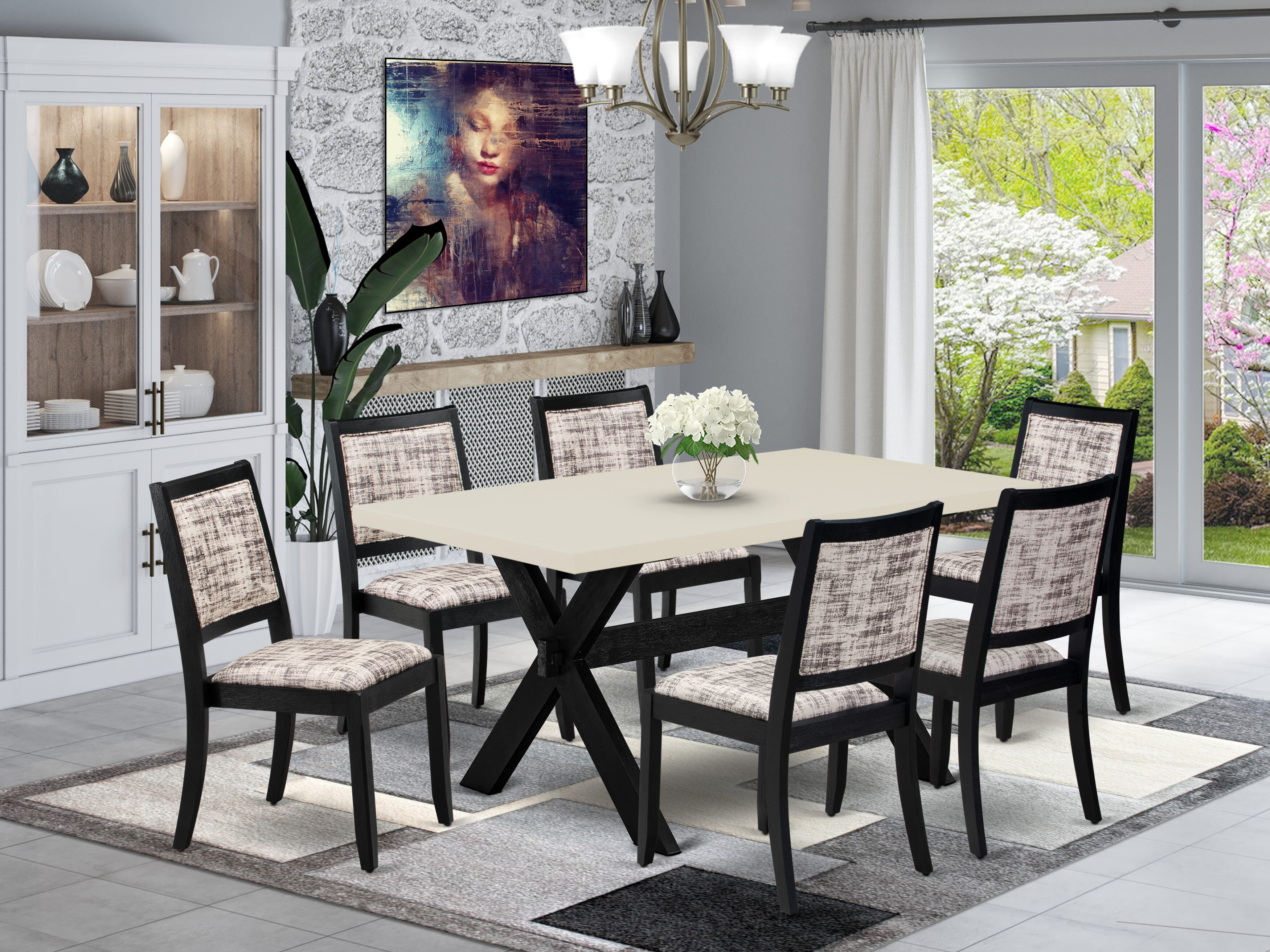 Wildon Home® 7-pc kitchen table set - a table & 6 stackable chairs with ...
