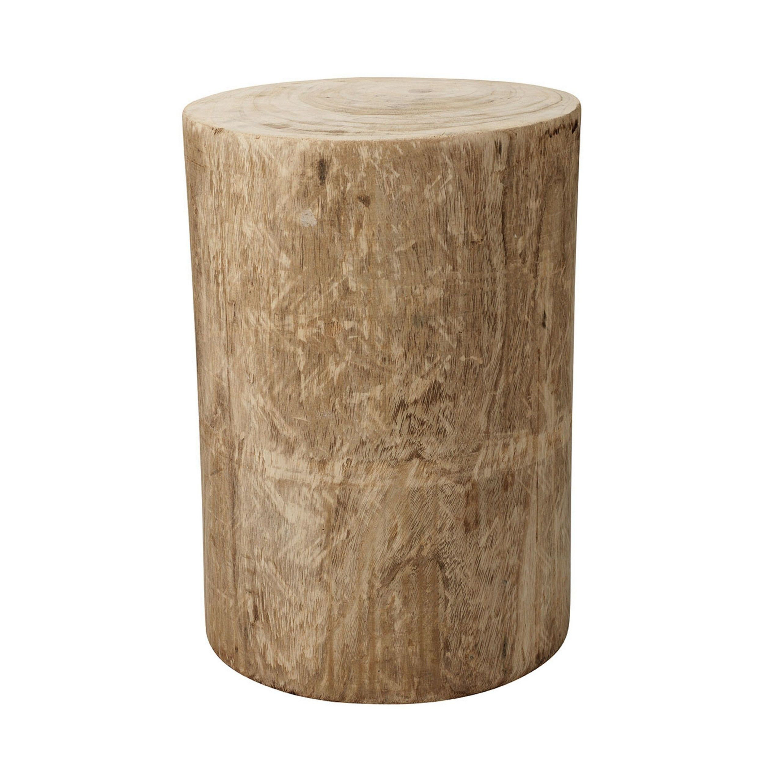 Benjara Solid Wood Tree Stump End Table | Wayfair