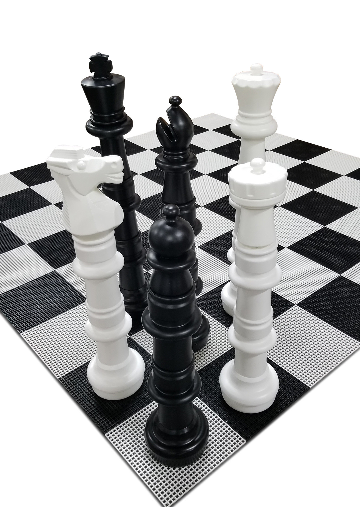 MegaChess 4" Tall Giant Chess Set With Checkers and Hard Plastic Board ...