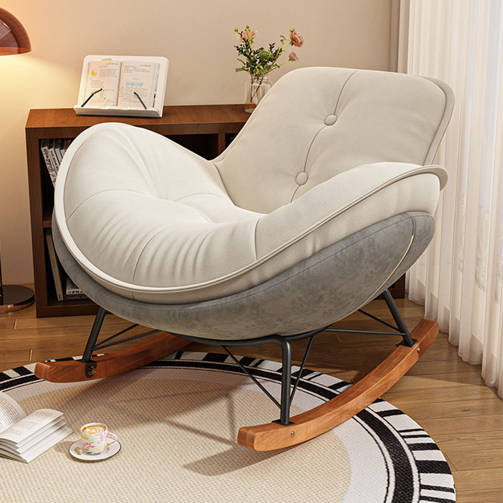 ChairVogue Arc-shaped Wide Iron Frame Rocking Chair Rocking Chair | Wayfair