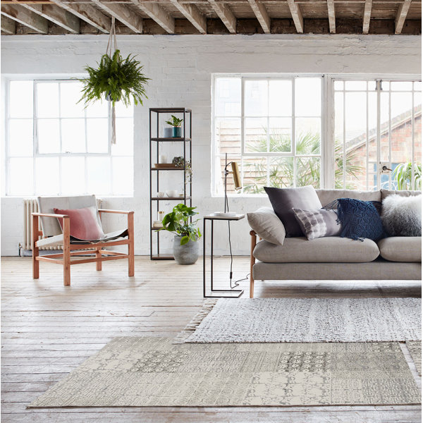 French Connection Flatweave Cotton Beige Rug | Wayfair