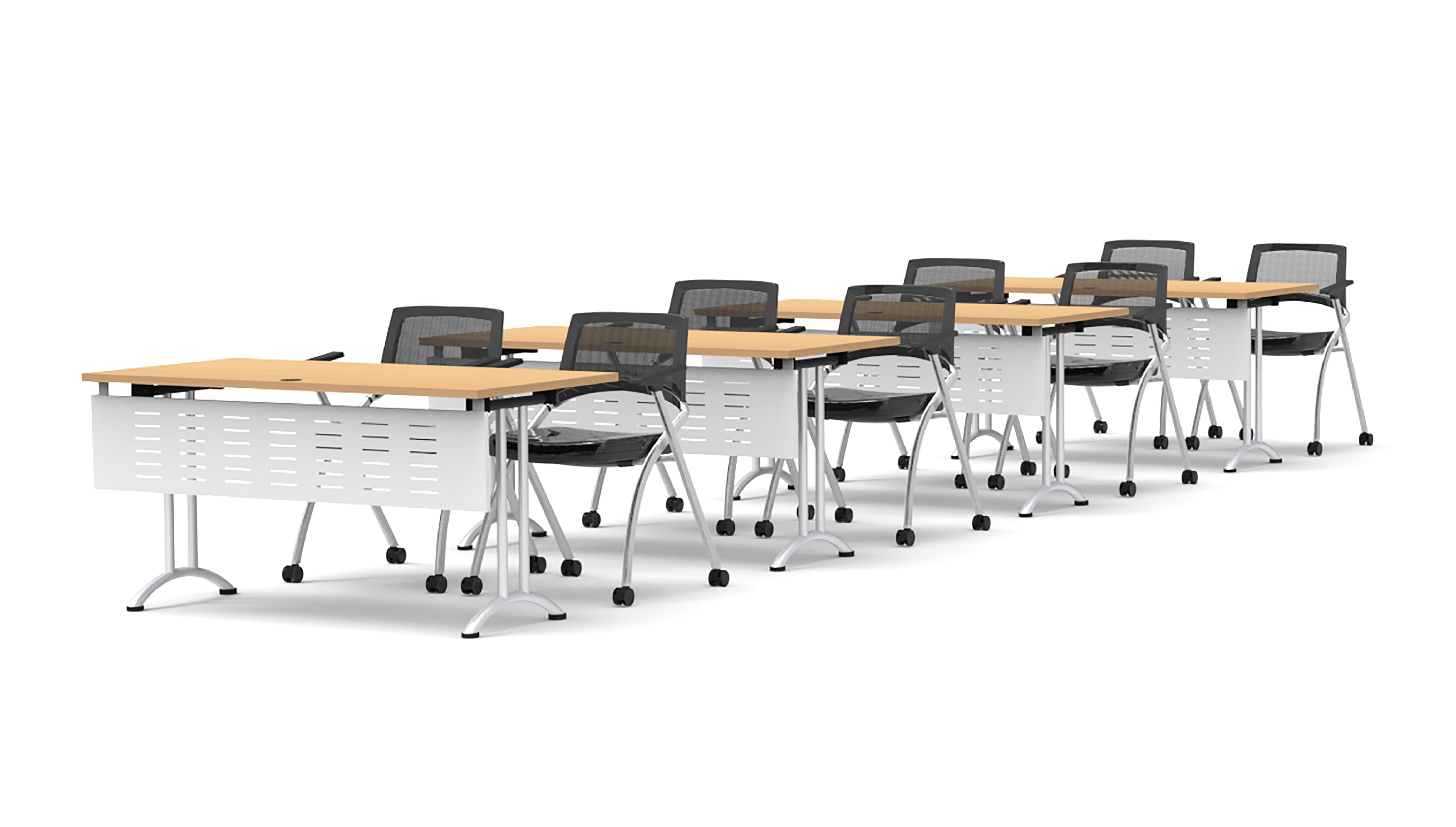 TeamWORK Tables 8 Person Training Meeting Seminar Tables with Modesty ...