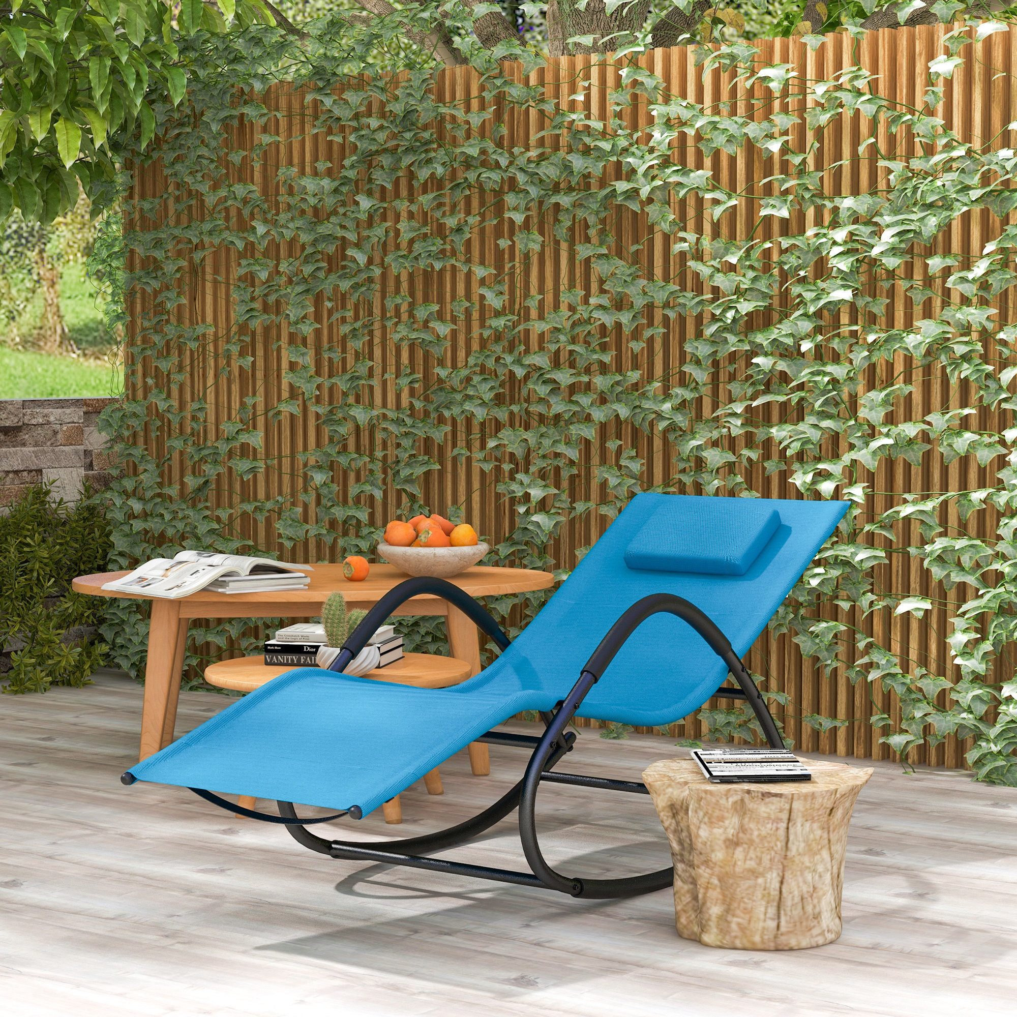 Wrought Studio™ Rocking Chair, Zero Gravity Patio Chaise Sun Lounger ...