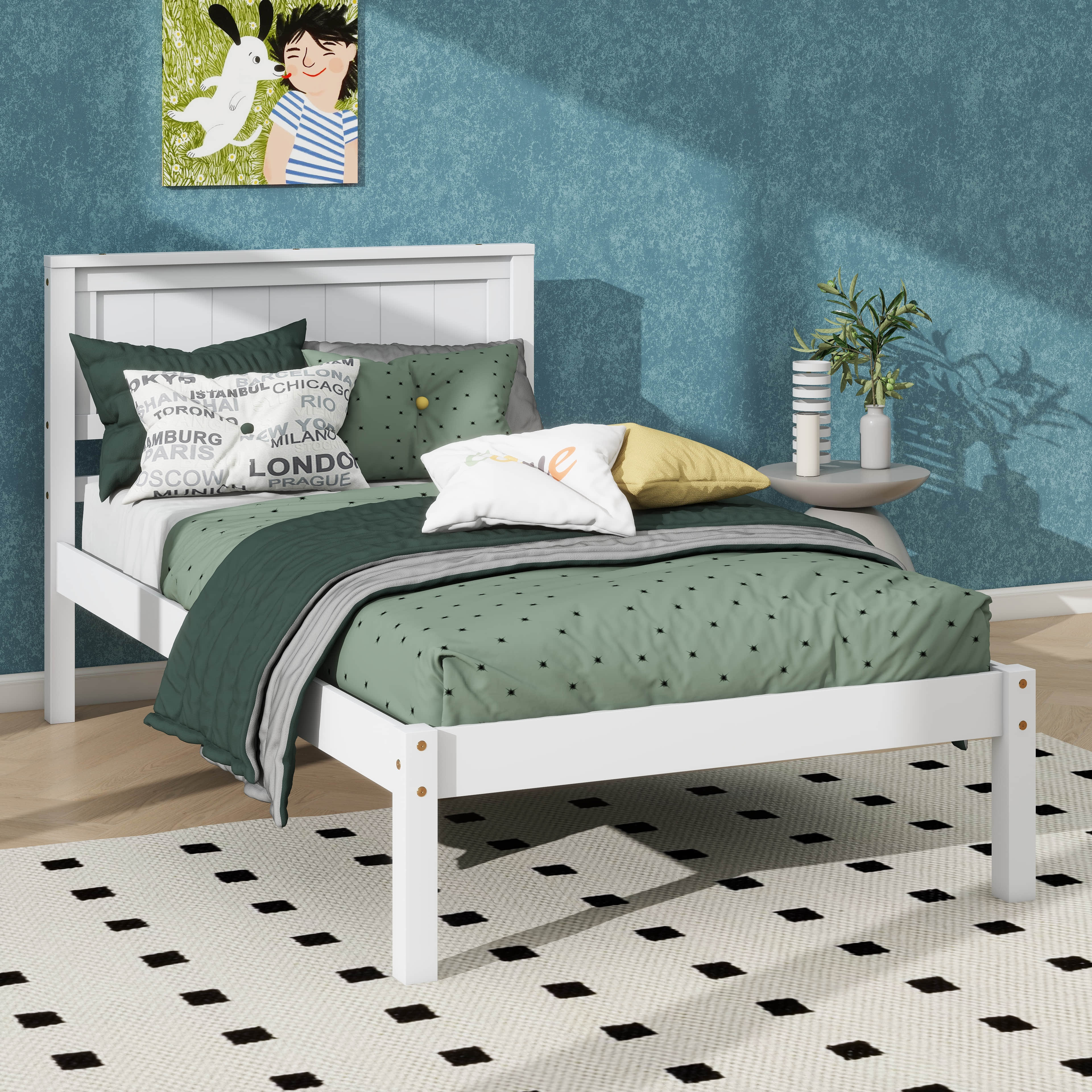 Alcott Hill Platform Bed Frame With Included Headboard, Supported By ...