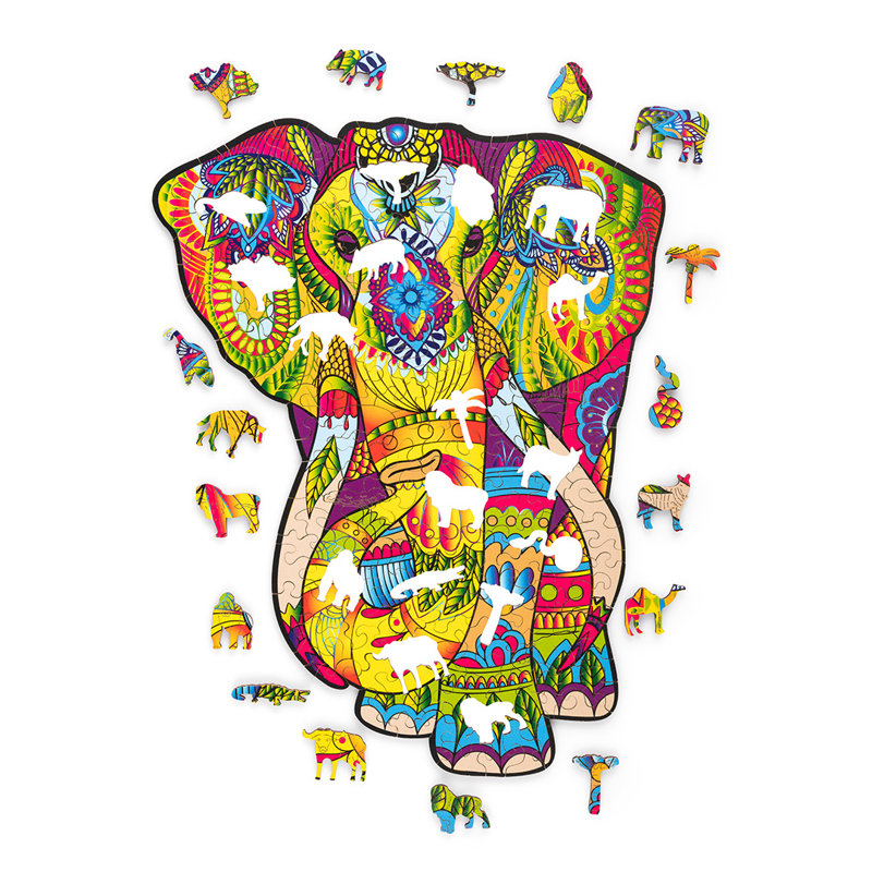 Wood Trick Splendid Elephant Unique Shaped Puzzle | Wayfair