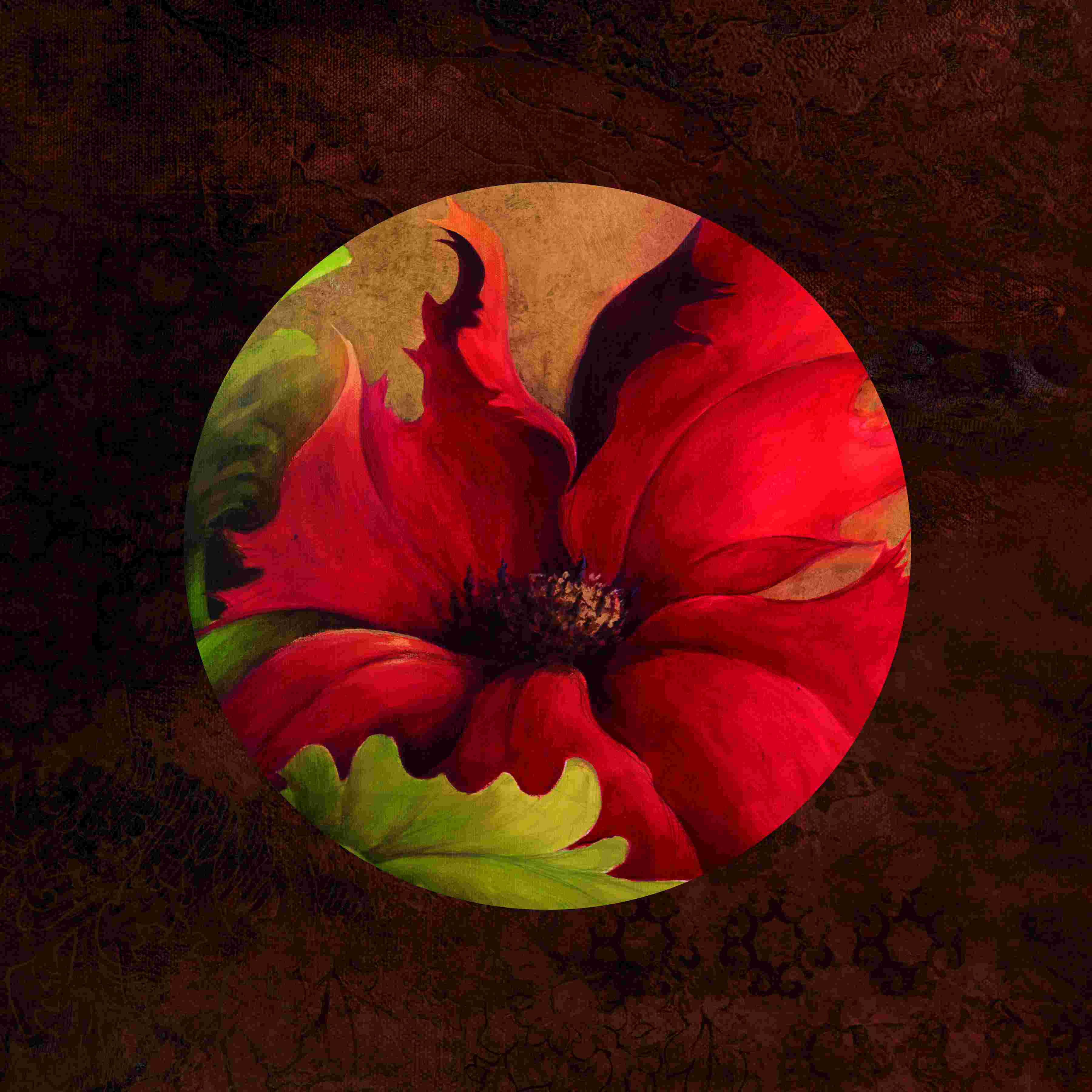 Winston Porter Red Circle Flowers 2 - Wrapped Canvas Painting | Wayfair