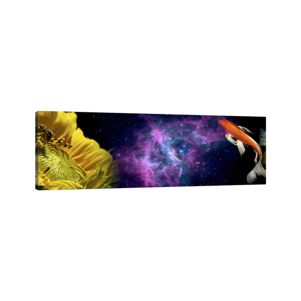 Bay Isle Home Sunflower And Koi Carp In Space by Panoramic Images ...