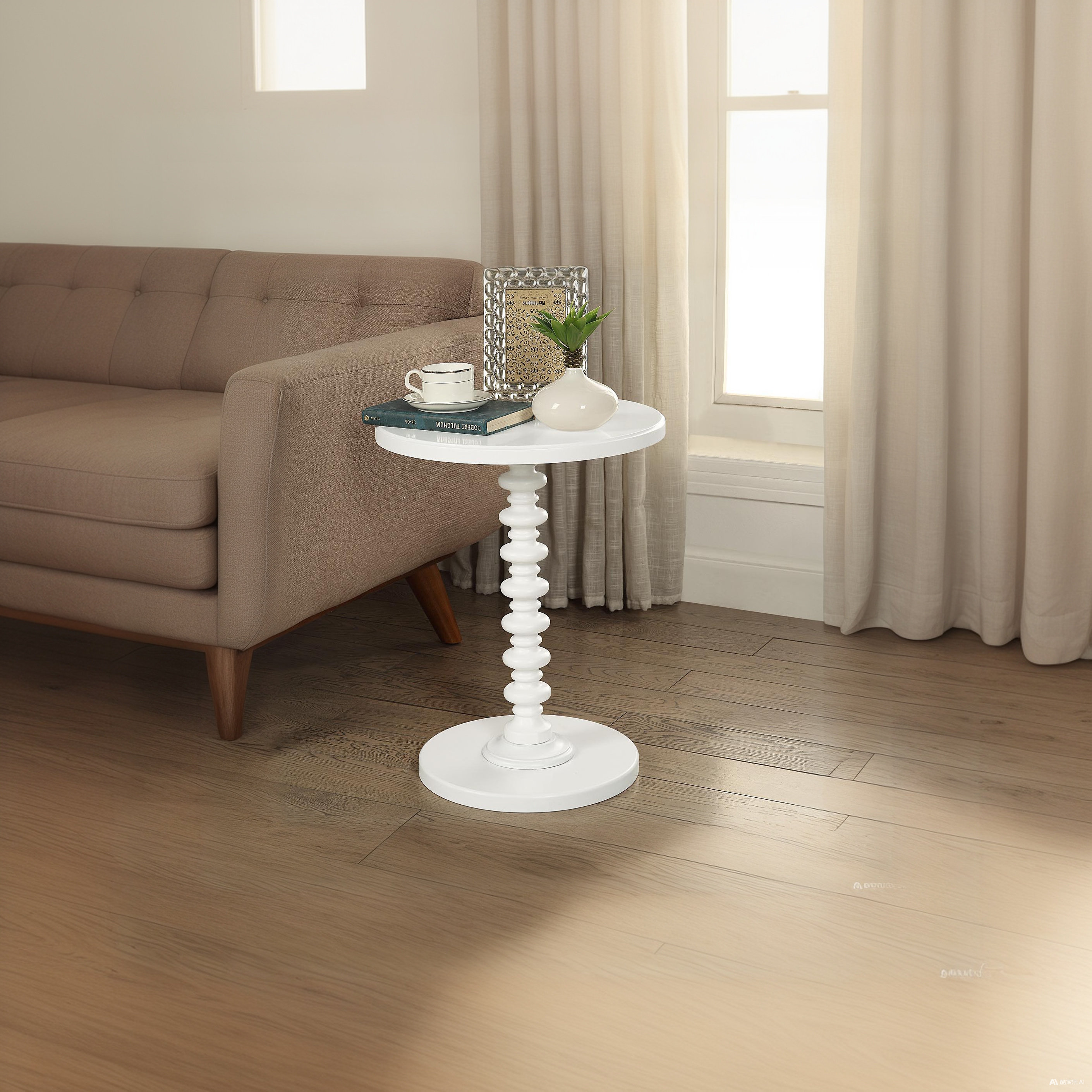 Latitude Run® Round Top Column Pillar Side Table | Wayfair