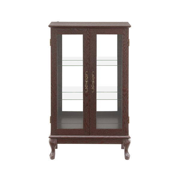 HOVEYY 2 Doors Curio Lighted Glass Display Cases Cabinet, Trophy ...