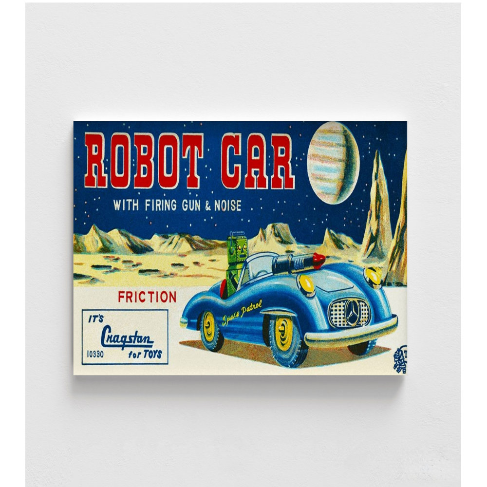 WeFrameArt Retro Robot Toy Poster Print, Vintage Car Office Decor, Gift ...