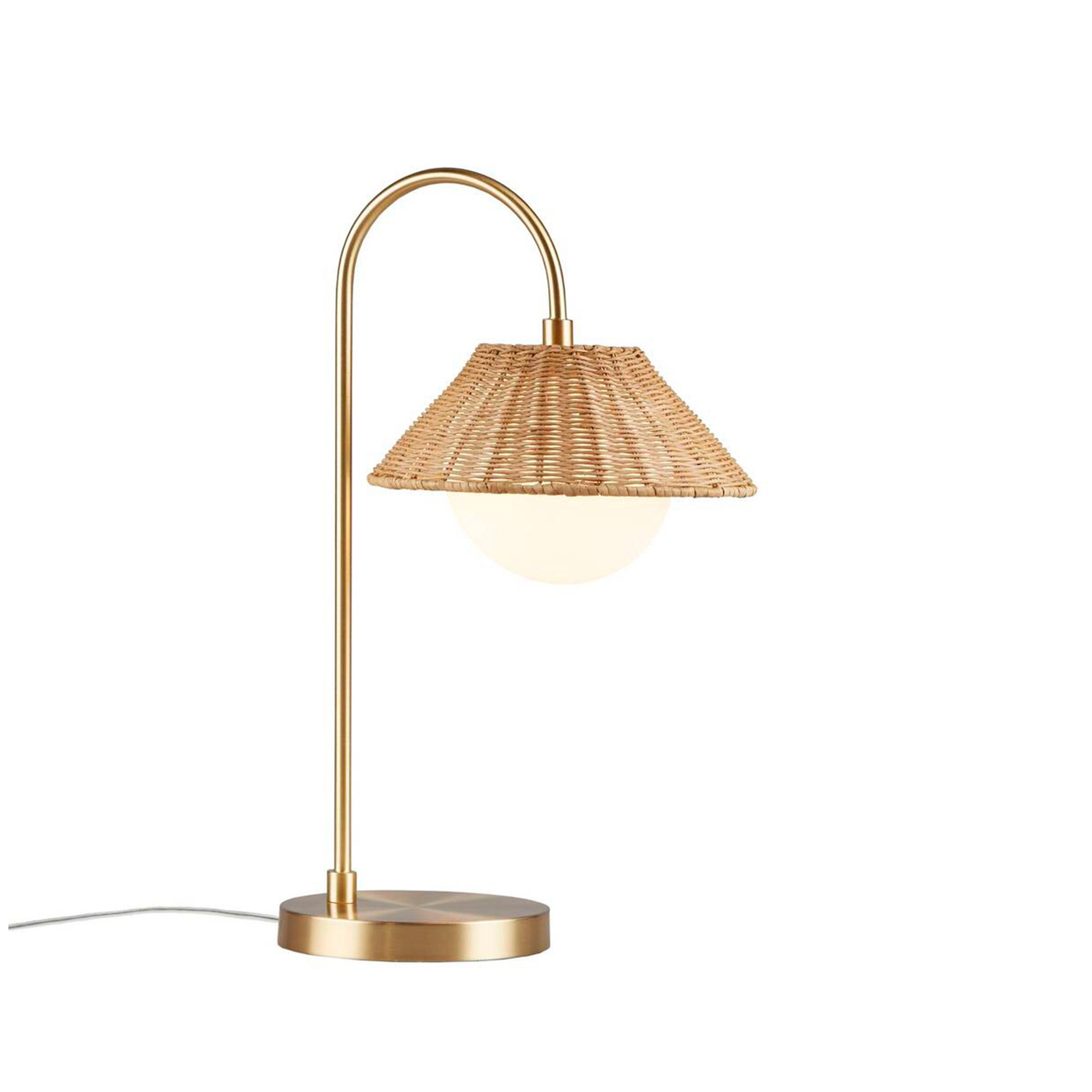 Dakota Fields Rattan Weave Shade Table Lamp Gold/Natural See below ...
