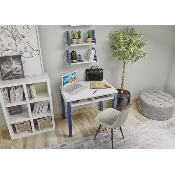 Ebern Designs Writing Desk with Drawers - Small Office Desk - 35in long ...