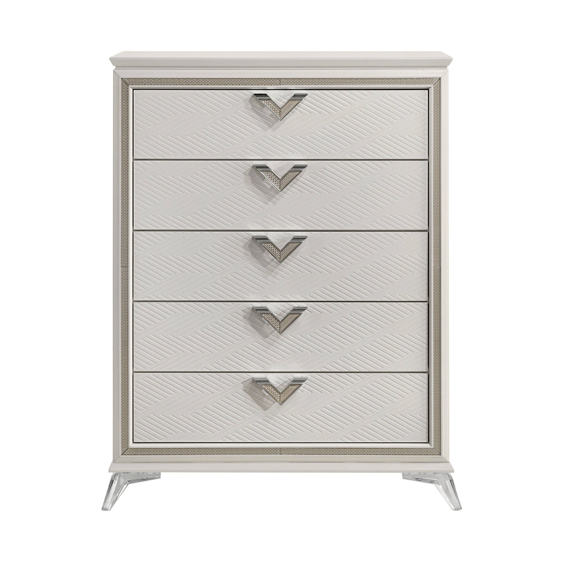 Red Barrel Studio® Antique White Finish Chest of Drawers Modern Luxury ...