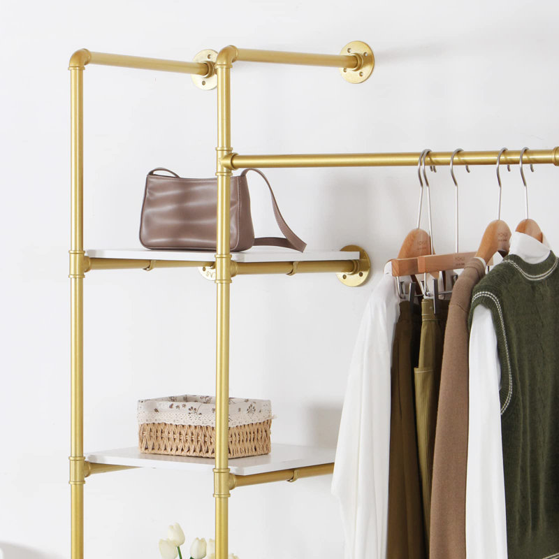 Wendes Kem Metal Wall Mounted Clothes Rack | Wayfair