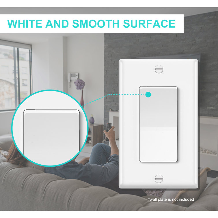 UCOMEN Tamper Resistant Single Pole Rocker Light Switch | Wayfair