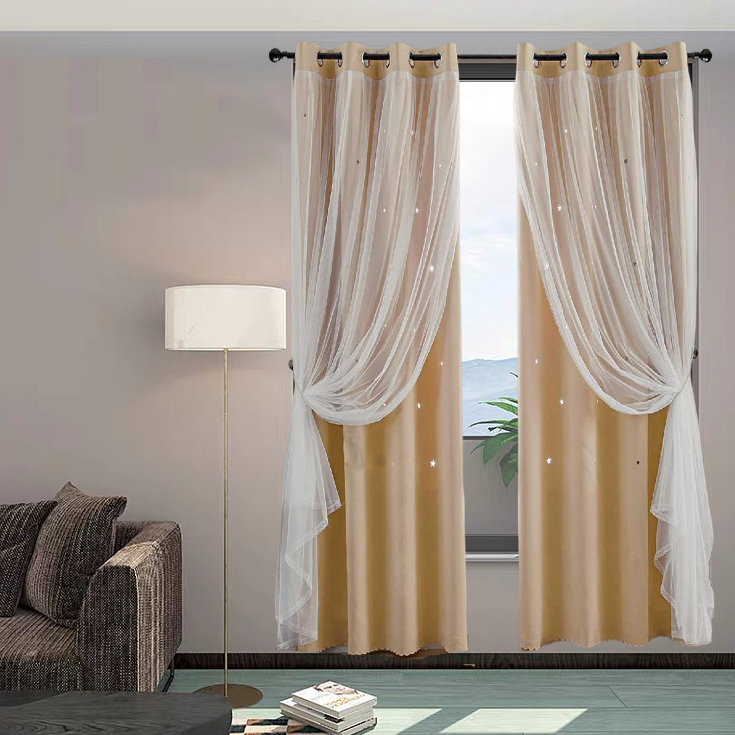 Frifoho Polyester Curtain | Wayfair