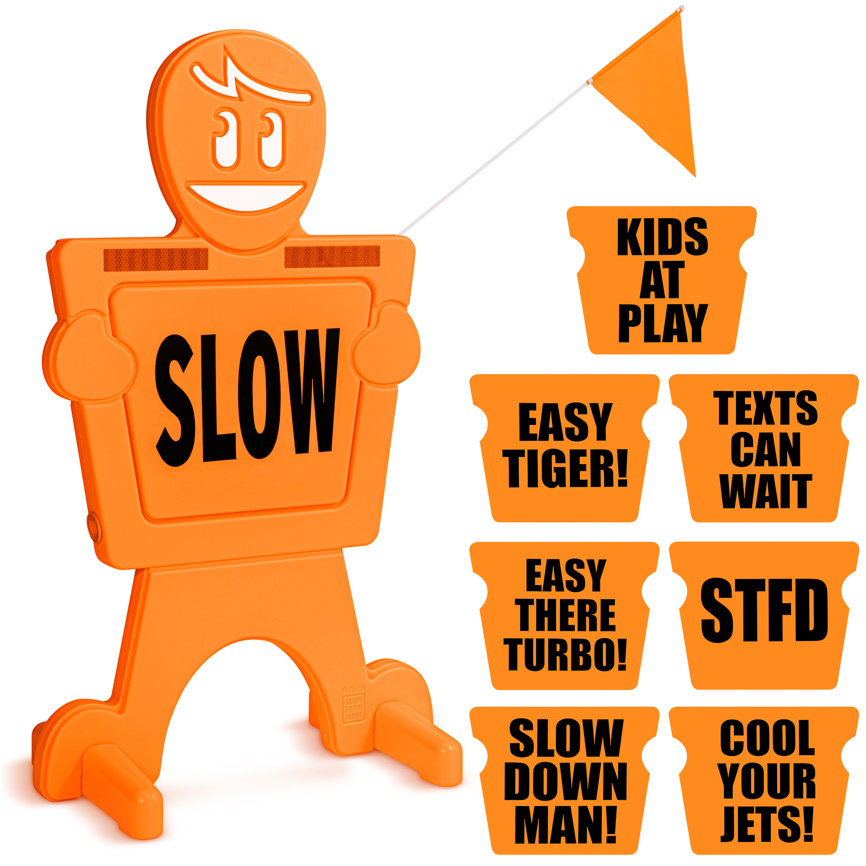 Gosports Slowdownman! Street Safety Sign - 3Ft High Visibility Kids At ...