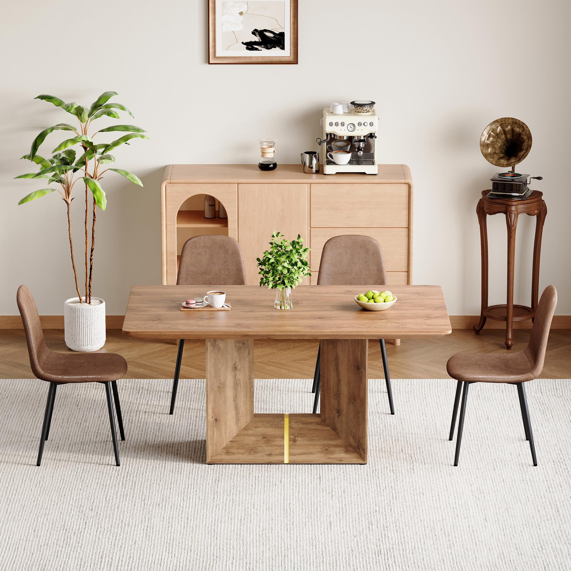 George Oliver 63" Rectangular Dining Table Set | Wayfair