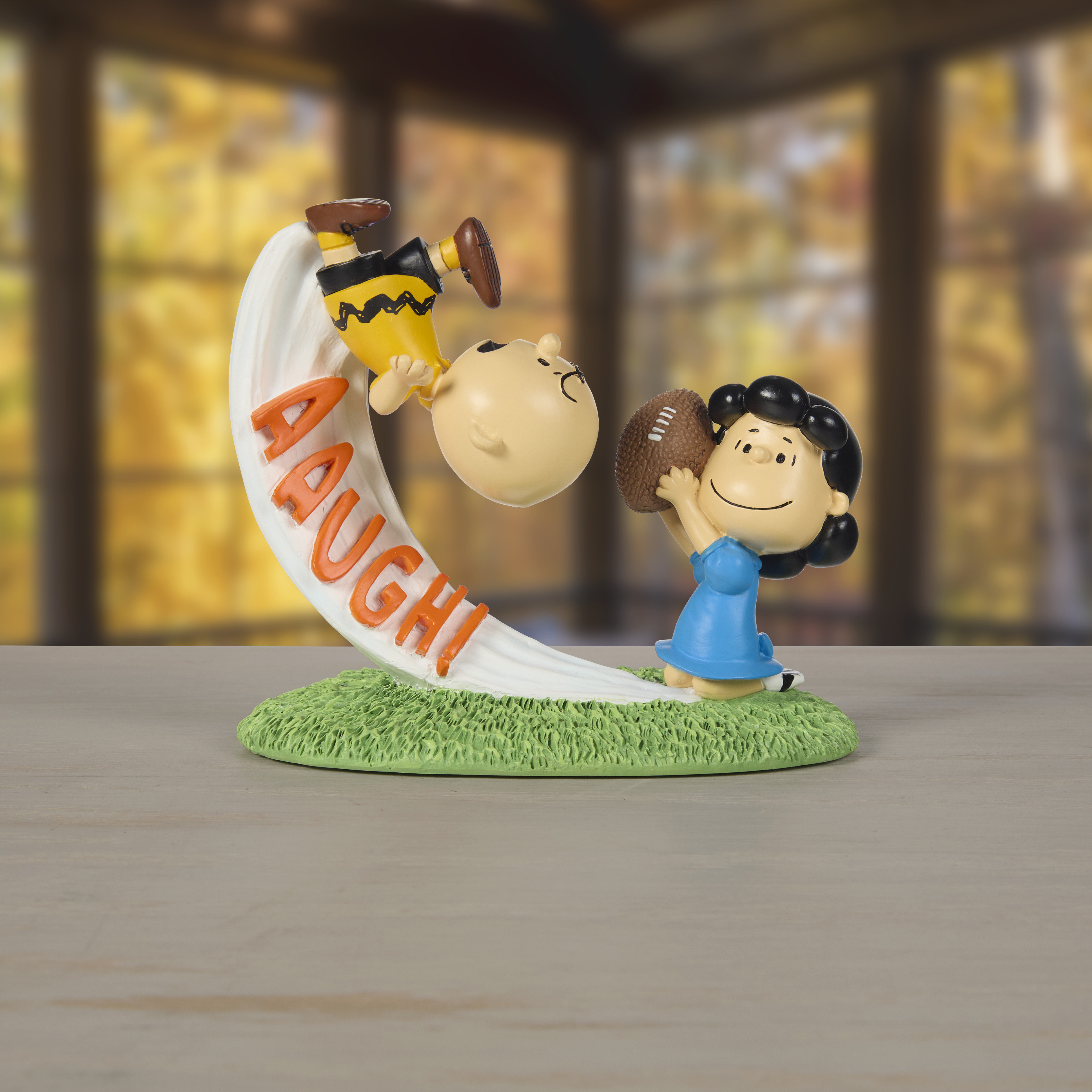 Precious Moments Peanuts Never Give Up Charlie Brown & Lucy Figurine ...