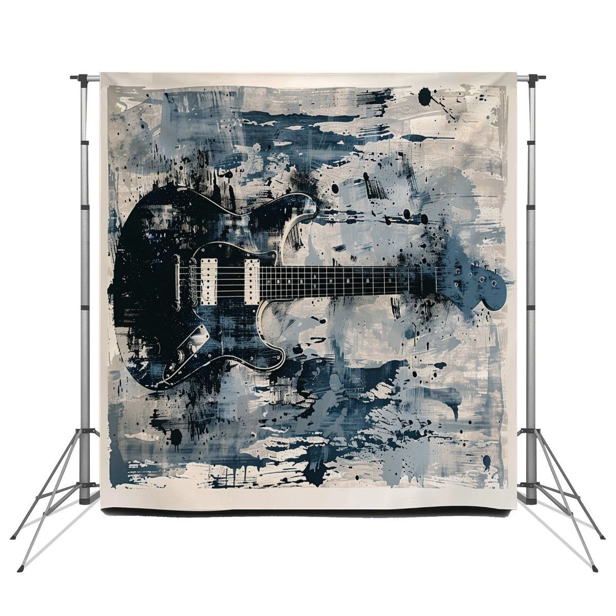 VisionDecor Electric Guitar Backdrop Music Large Paint Splatter Photo ...