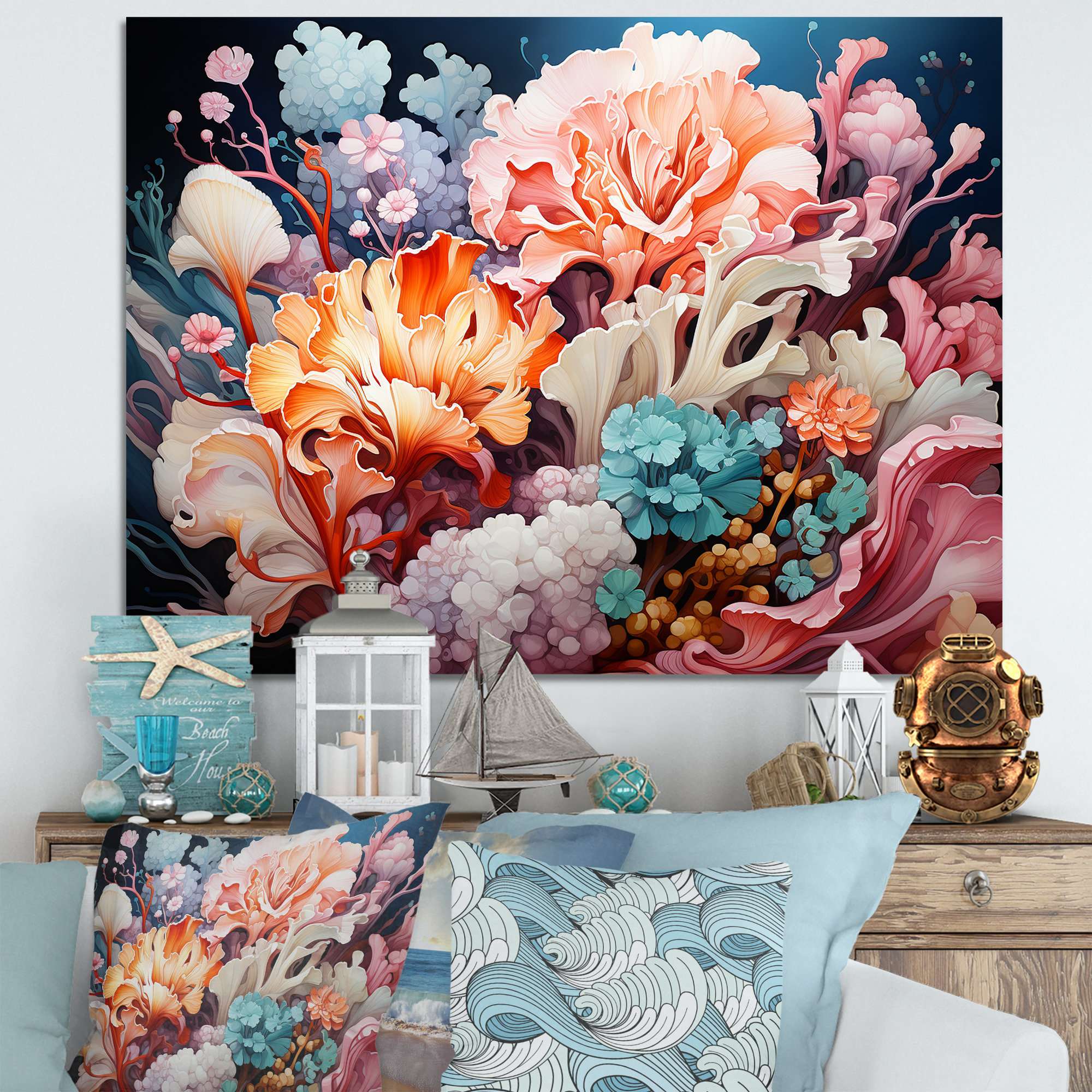 Highland Dunes Pink Anemone Dance - Beach & Ocean Wall Decor - Wayfair ...