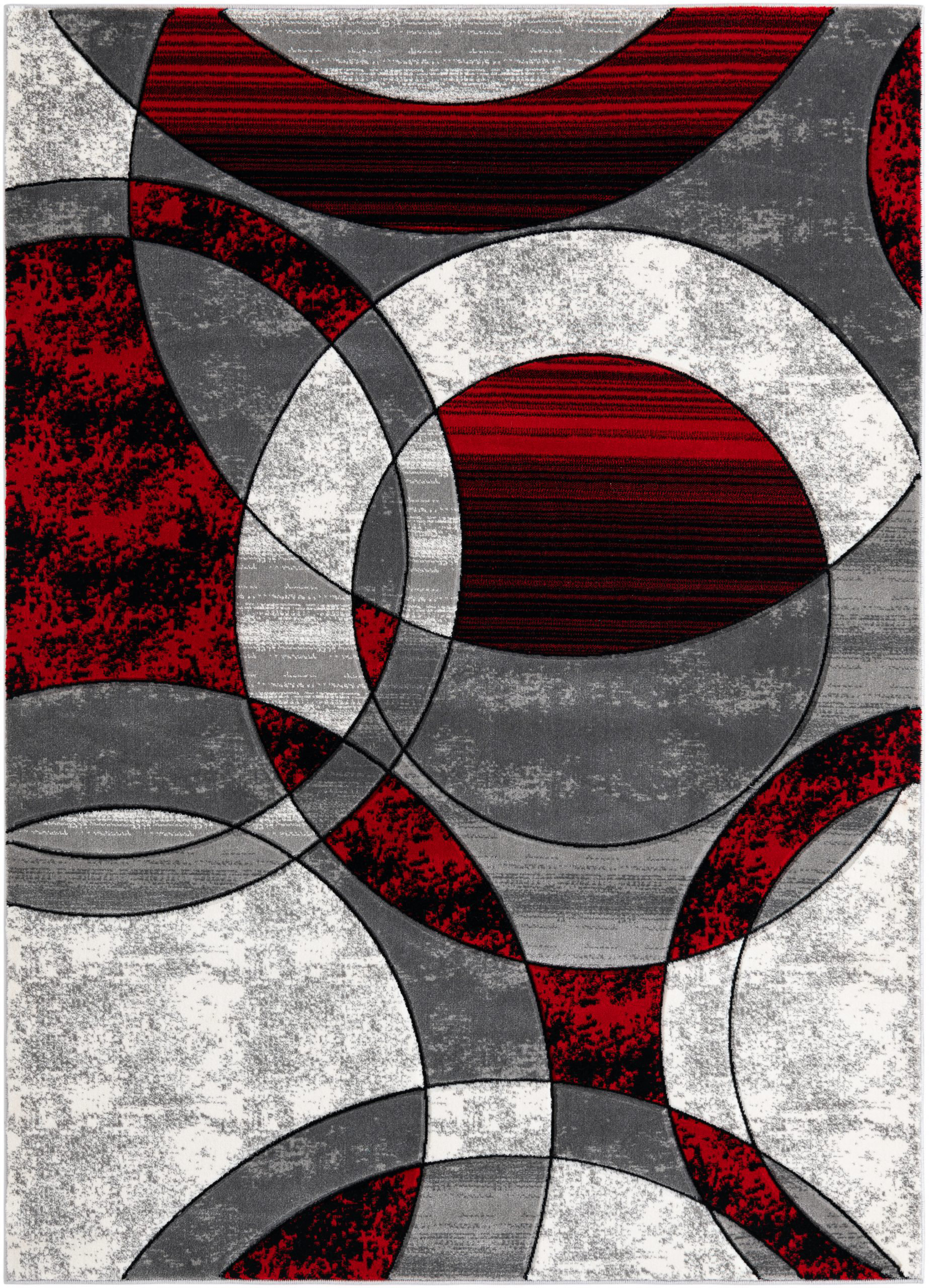 Orren Ellis Yaleiza L''baiet Serenity Geometric Red Rug | Wayfair