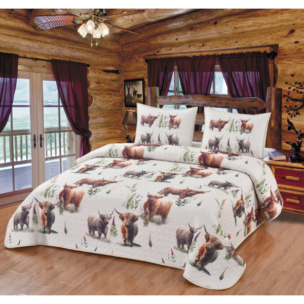 De Leon Collections Blooms and Horns Happy Highland Cow Rustic Ranch ...