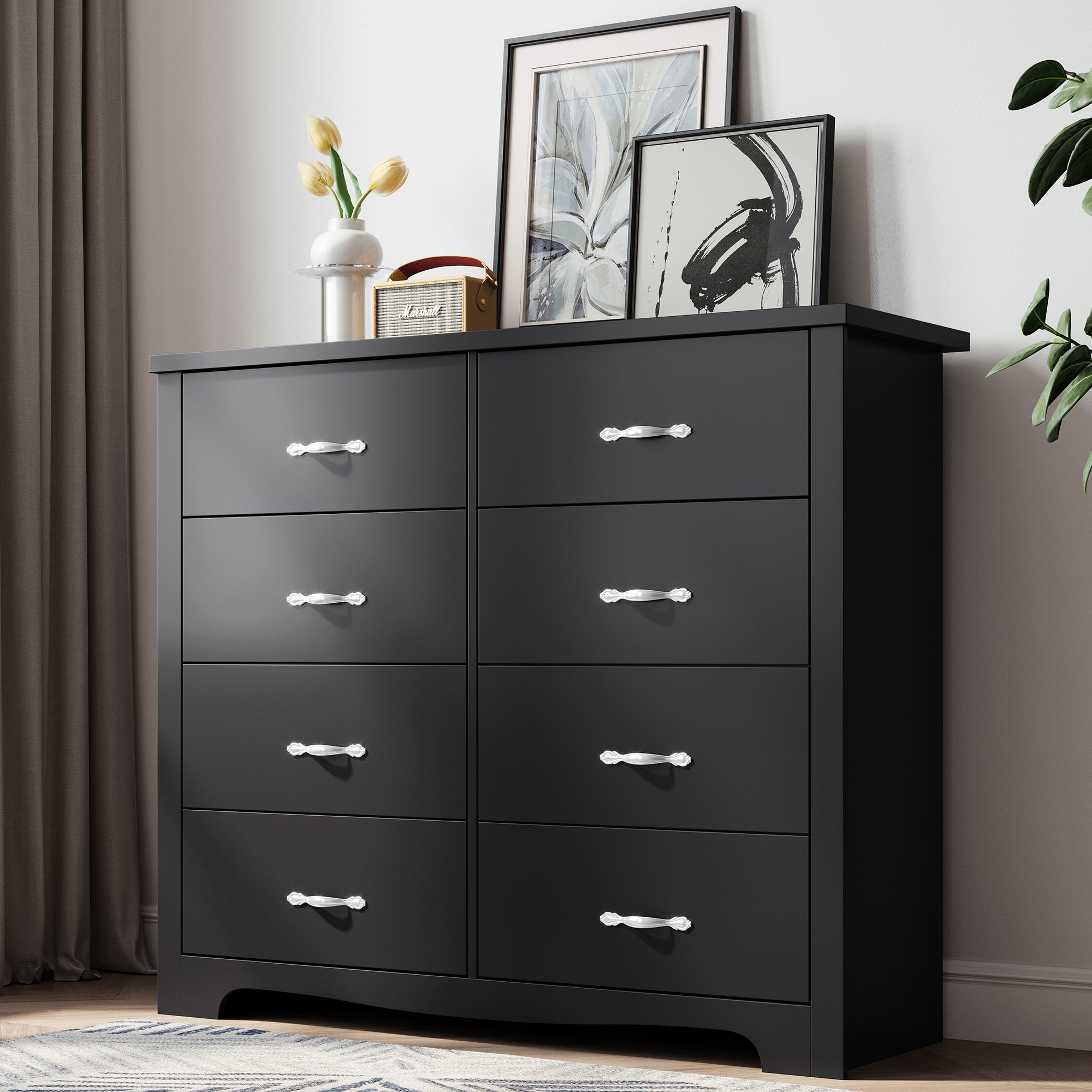 Ebern Designs Zohe 8 Drawer 47.2" W Double Dresser & Reviews | Wayfair