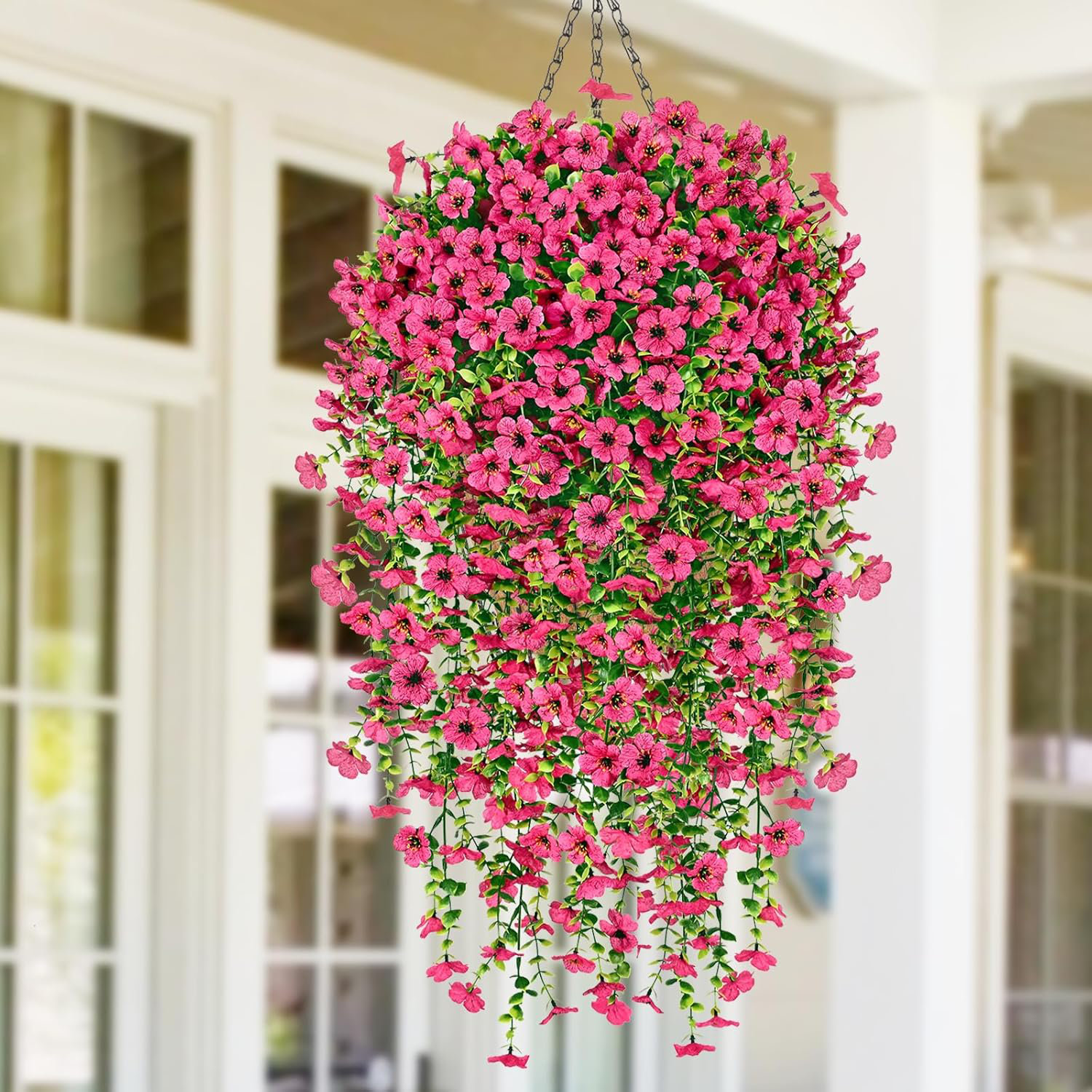 Primrue Artificial Hanging Flowers Fake Hanging Plants With Baskets UV ...