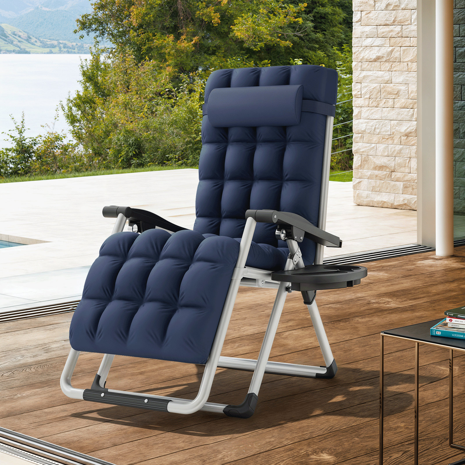 Arlmont & Co. Outdoor Zero Gravity Reclining Chair Foldable Recliner ...