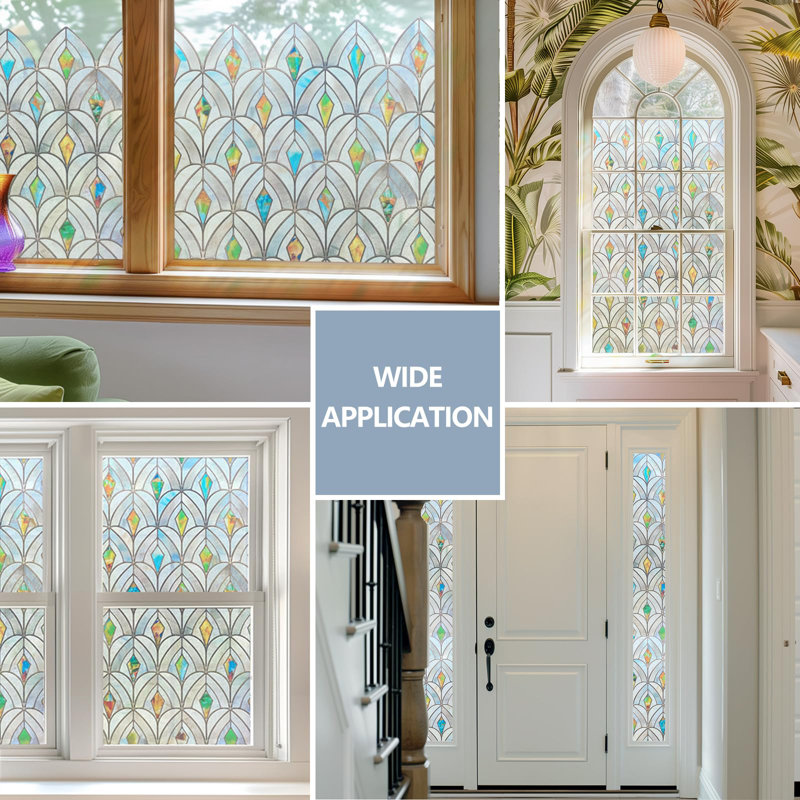 Union Rustic 3d Stained Glass Window Film, Decorative Window Privacy ...