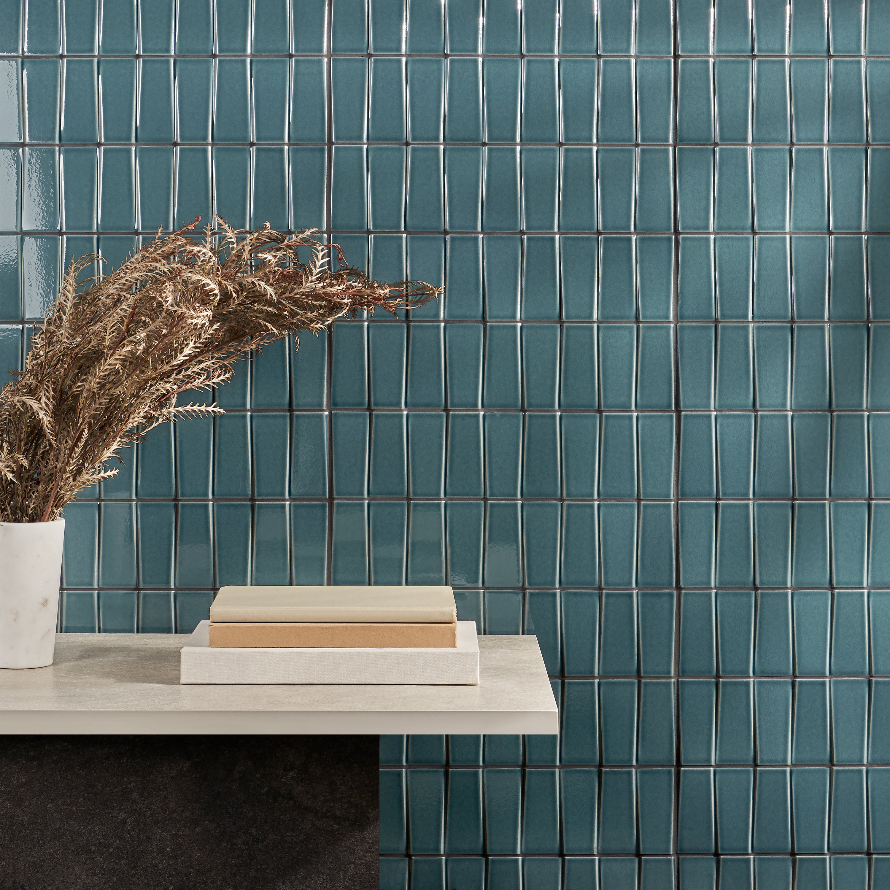 Bond Tile Radiant Steps 4.43'' W x 17.62'' L Crackled Ceramic Subway ...