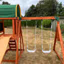The Swing Company North Star Wooden Swing Set with Slide and LED Light ...
