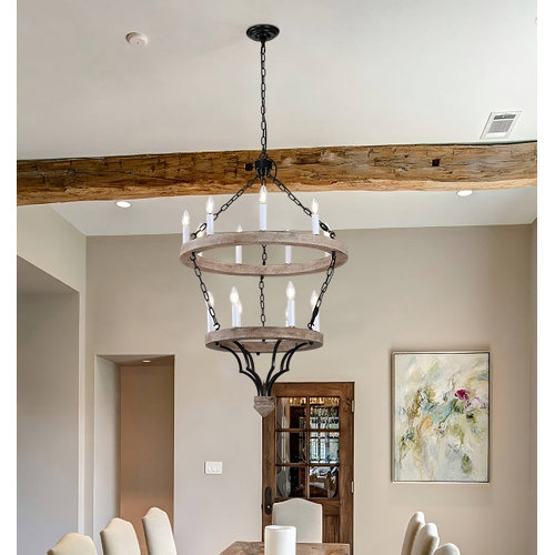Gracie Oaks Diradur 15-Light French Country Cottage Two Tiered ...