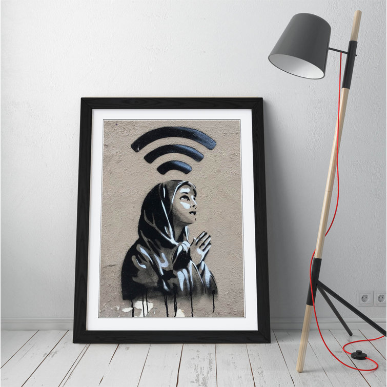 Ophelia & Co. Banksy Wifi God - Single Picture Frame Print on Canvas ...