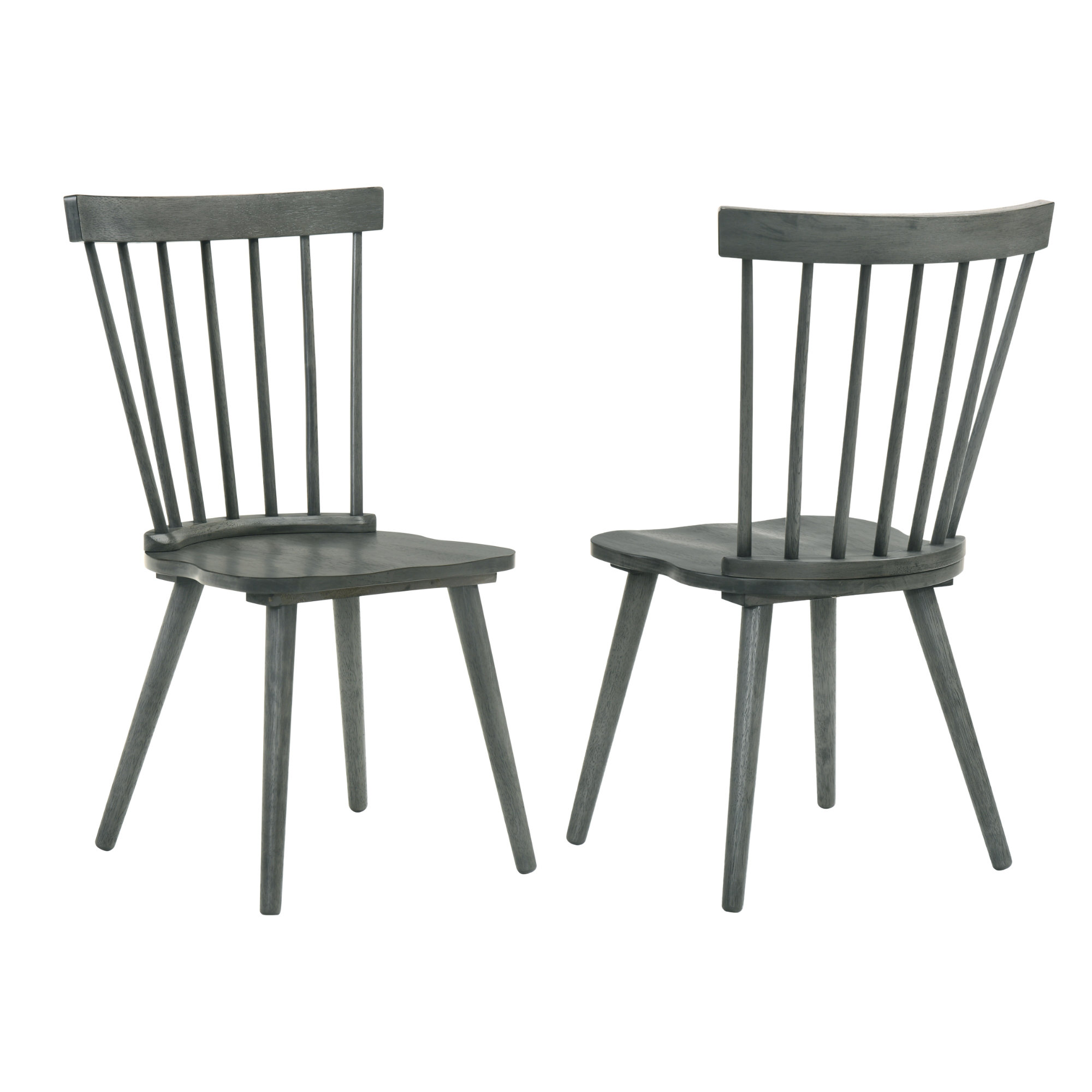 Ebern Designs Oliviarose Solid Wood Dining Chairs with Spindle Back ...