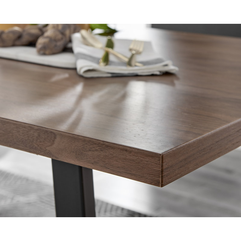 East Urban Home Poyen Luxury Brown Wood Grain Effect Dining Table ...