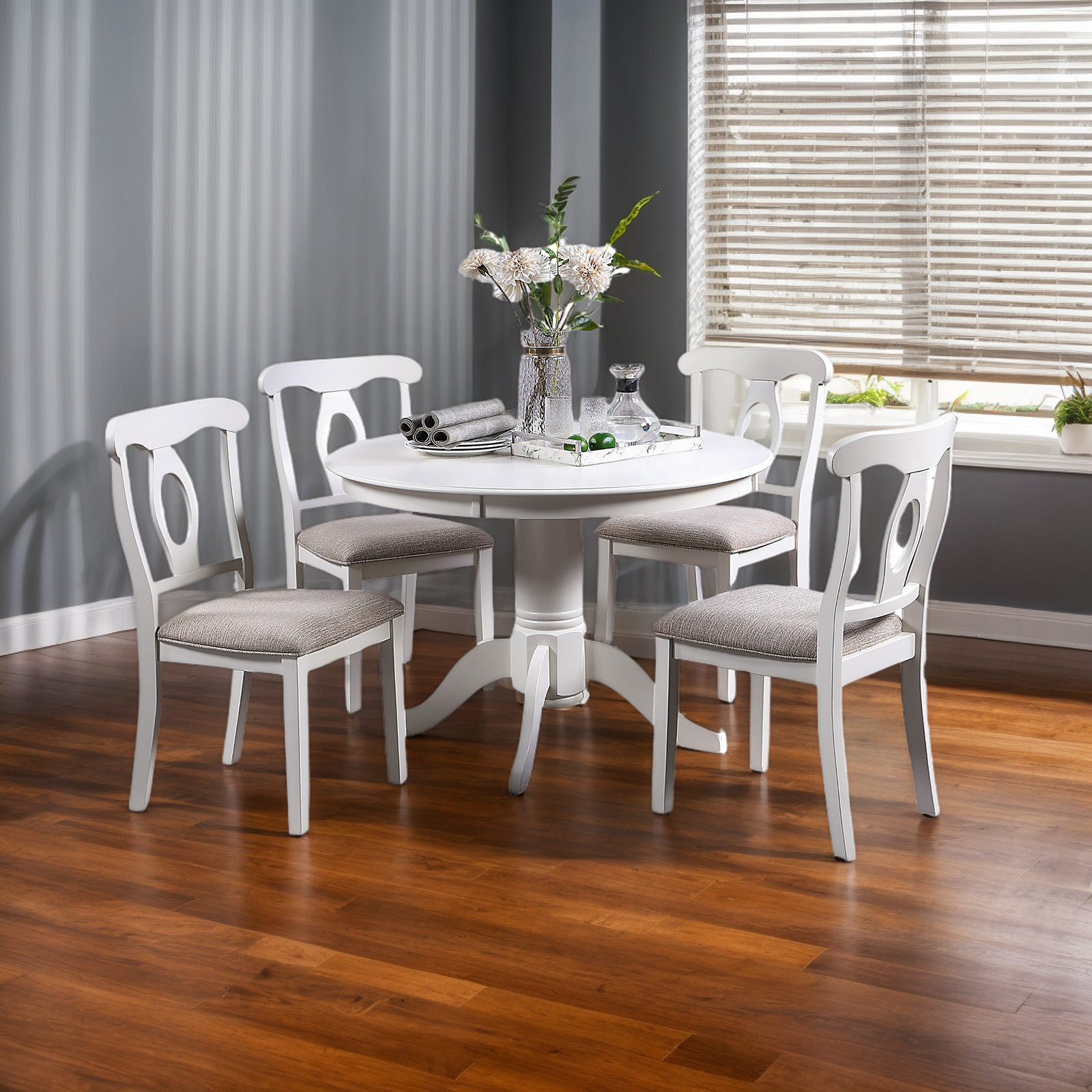 Alcott Hill® 42" Round Dining Room Table Set for 4 with Cushioned ...