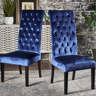 Mercer41 2Pcs Hi-Back Kd Dining Chairs - Navy Velvet With Back Element ...