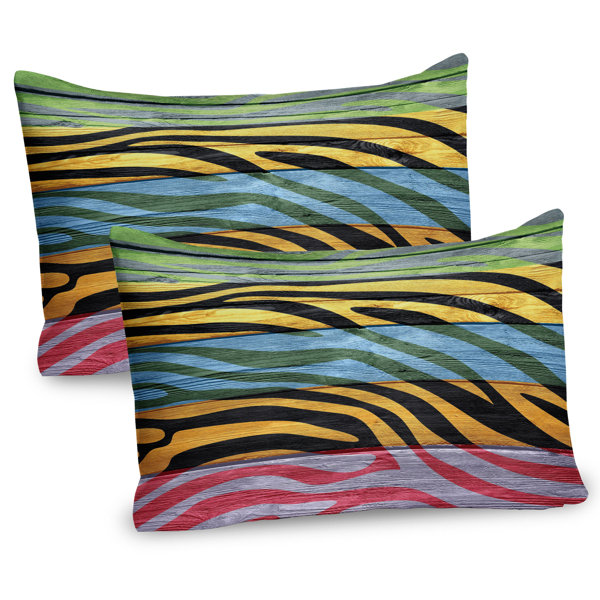 Ambesonne Zebra Print Pillow Sham 2 Pack Savannah Animal Stripes 26"x20 ...