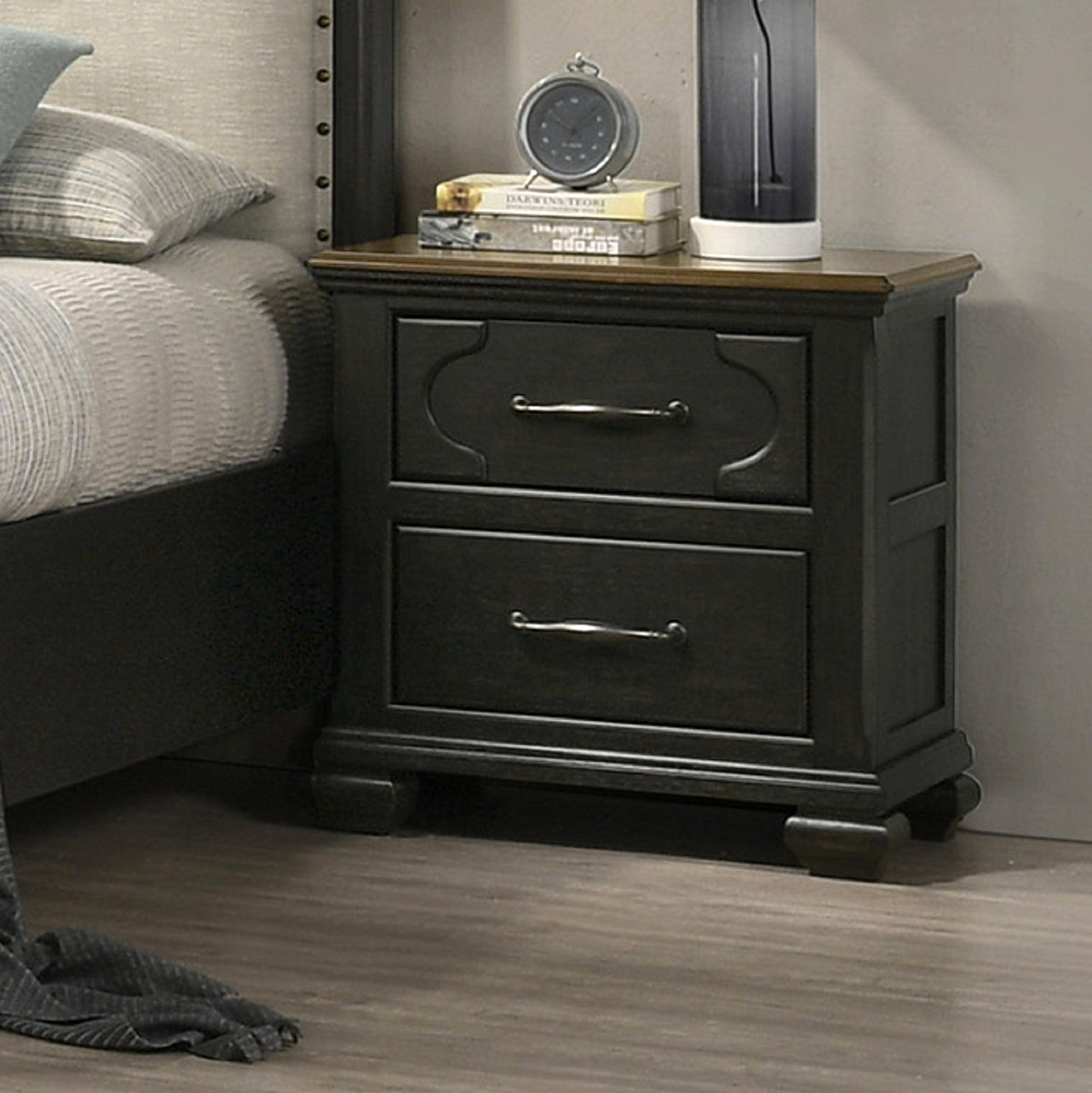 Latitude Run® 1Pc Traditional 2-Drawer Nightstand Wooden Bedroom ...